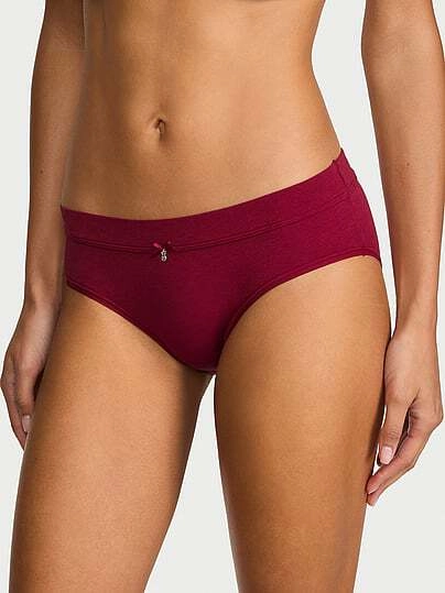 Victoria's Secret Cotton Logo Hiphugger Panty - Raspberry