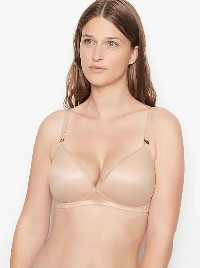 Victoria's Secret Body Victoria Lace Wing Wireless Nursing Bra - Beige