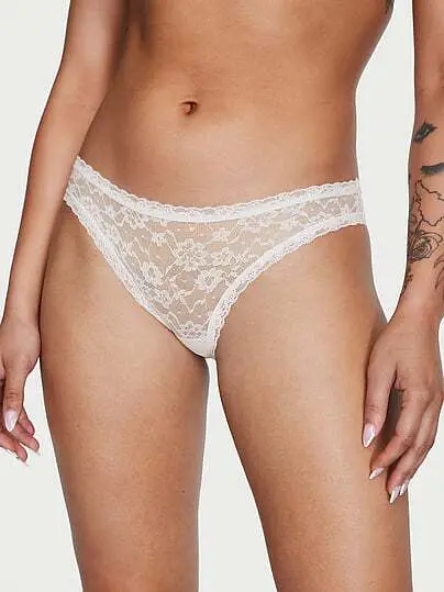 Victoria's Secret The Lacie Lace Bikini Panty - White,ivory