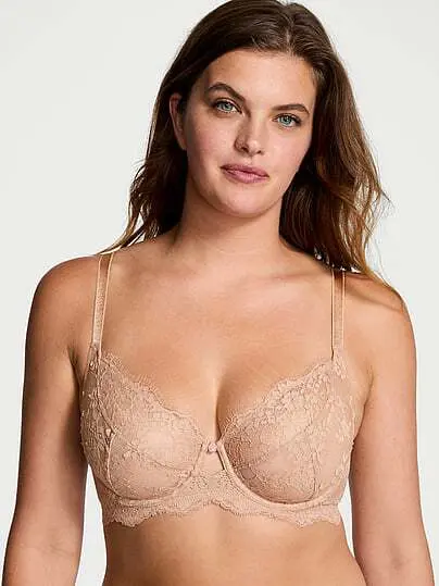 Victoria's Secret Dream Angels The Fabulous Unlined Lace Full-cup Bra - Beige