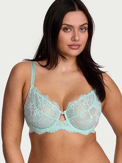 Victoria's Secret Dream Angels Fabulous Watercolor Embroidery Unlined Full-cup Bra - Blue