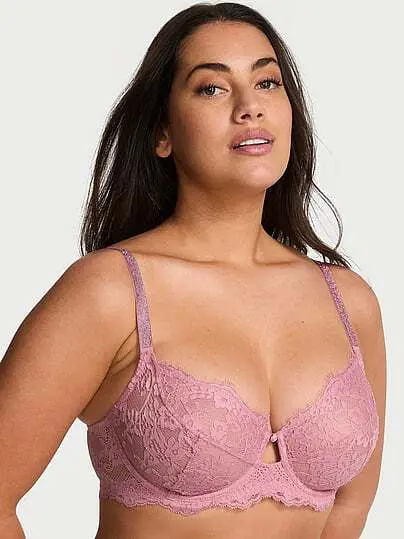 Victoria's Secret Dream Angels The Fabulous Unlined Lace Full-cup Bra - Pink