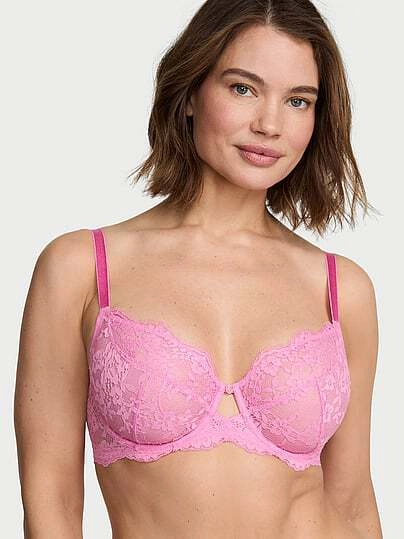 Victoria's Secret Dream Angels The Fabulous Unlined Lace Full-cup Bra - Pink