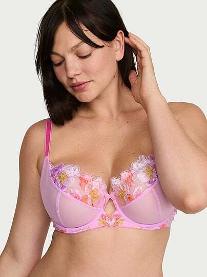 Victoria's Secret Dream Angels Fabulous Watercolor Embroidery Unlined Full-cup Bra - Print