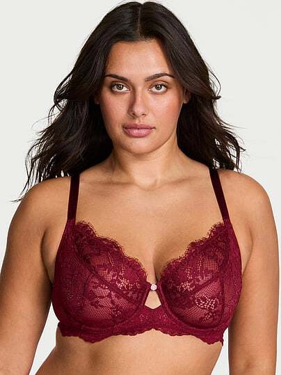 Victoria's Secret Dream Angels Fabulous Unlined Gingham Embroidery Full-cup Bra - Red