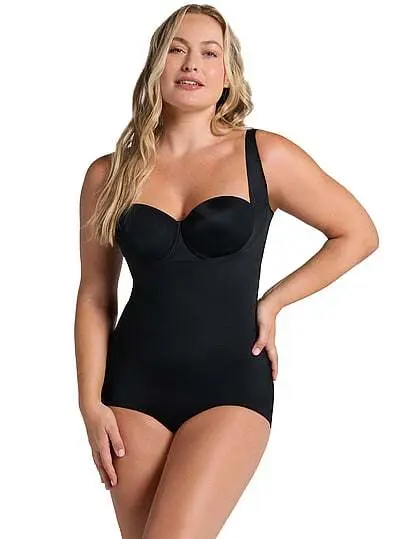Victoria's Secret Leonisa Shapewear Firm Compression Plunge Back Sculpting Body Shaper - Black