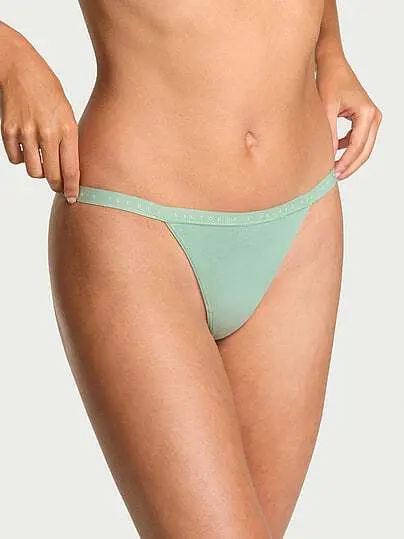 Victoria's Secret Stretch Cotton V-string Panty - Green