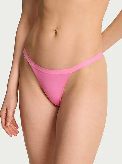 Victoria's Secret Stretch Cotton V-string Panty - Pink