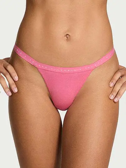 Victoria's Secret Stretch Cotton V-string Panty - Pink