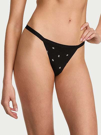 Victoria's Secret Stretch Cotton V-string Panty - Print