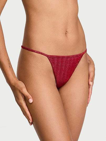 Victoria's Secret Stretch Cotton V-string Panty - Red