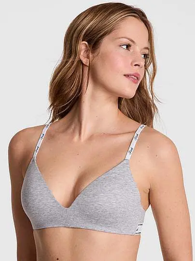 Pink Wear Everywhere Lightly Lined Wireless Bra - Grey