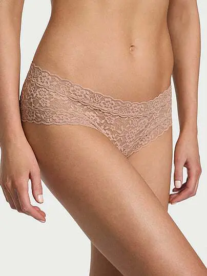 Victoria's Secret The Lacie Lace Cheeky Panty - Beige