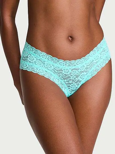 Victoria's Secret The Lacie Lace Cheeky Panty - Blue