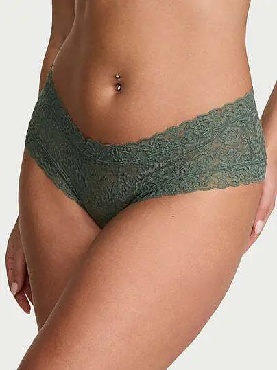 Victoria's Secret The Lacie Lace Cheeky Panty - Green