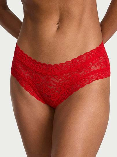 Victoria's Secret The Lacie Lace Strappy-back Cheeky Panty - Red