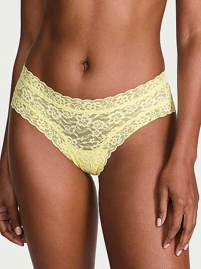 Victoria's Secret The Lacie Lace Cheeky Panty - Yellow