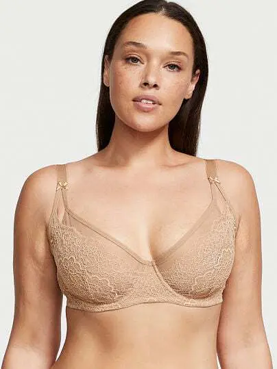 Victoria's Secret Dream Angels Lace Balconette Minimizer Bra - Beige