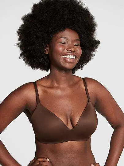 Pink Wear Everywhere Push-up Wireless Bra - Brown