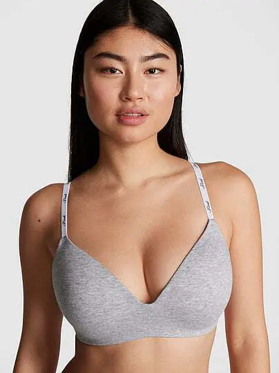 Pink Wear Everywhere Push-up Wireless Bra - Grey