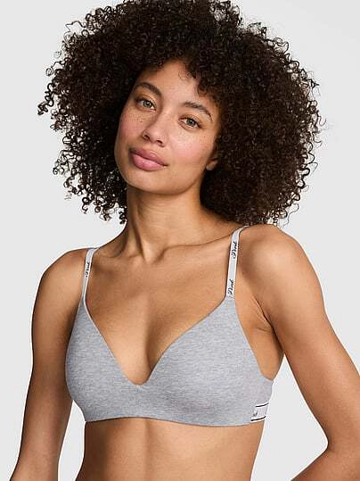 Pink Wear Everywhere™ Push-up Wireless Bra - Grey