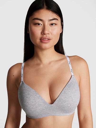 Pink Wear Everywhere™ Push-up Wireless Bra - Grey