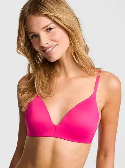 Pink Wear Everywhere Push-up Wireless Bra - Pink