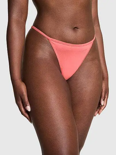Pink Cotton V-string Panty - Orange
