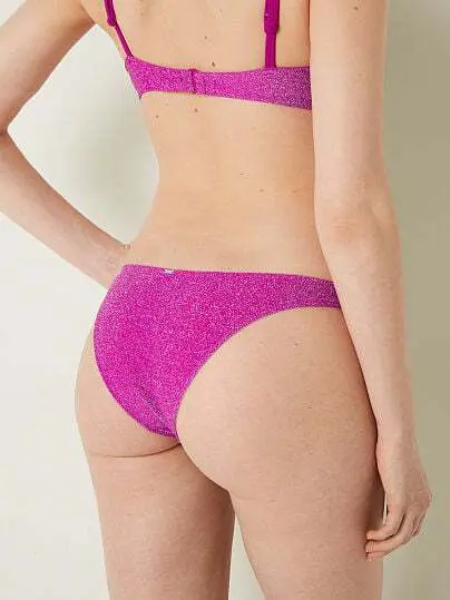 Pink Shimmer Brazilian Bikini Bottom - Purple