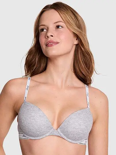 Pink Wear Everywhere Super Push-up Bra - Grey
