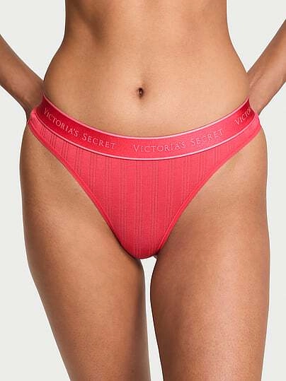 Victoria's Secret Cotton Sosoft™ Modal Ultra-fine Logo Thong Panty - Raspberry