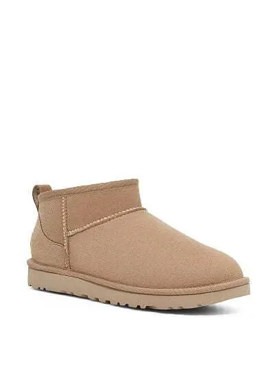 Pink Ugg® Classic Ultra Mini Ankle Boots - Beige
