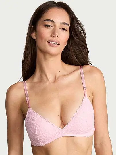 Victoria's Secret Sexy Tee Sheer Heritage Stripe Wireless Push-up Bra - Pink