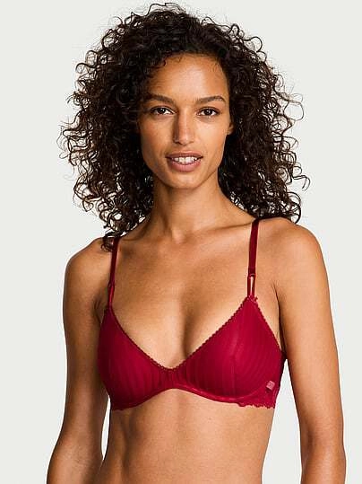 Victoria's Secret Sexy Tee Smooth Lacie Wireless Push-up Bra - Red