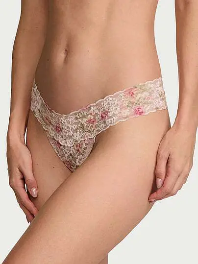 Victoria's Secret The Lacie Lace Lace-up Thong Panty - Floral
