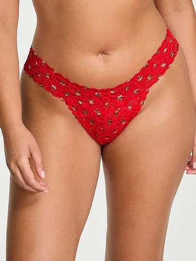 Victoria's Secret The Lacie Lace Side Lace-up Thong Panty - Floral