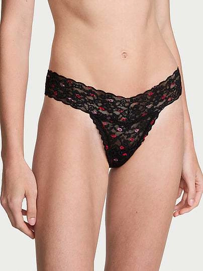 Victoria's Secret The Lacie Lace Thong Panty - Print
