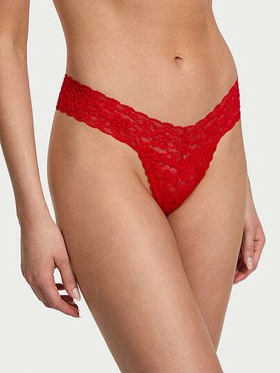 Victoria's Secret The Lacie Lace Thong Panty - Red