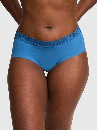 Pink No-show Cheeky Panty - Blue