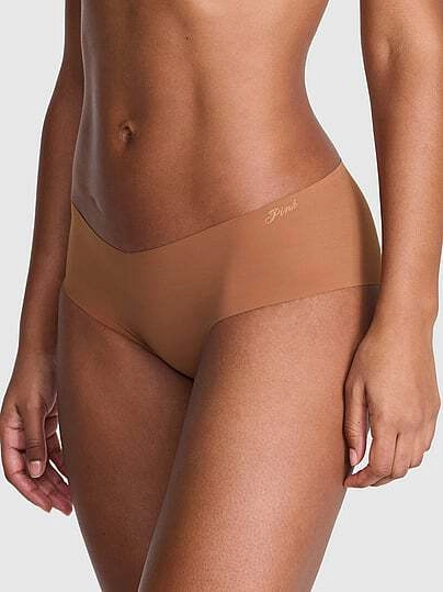 Pink No-show Cheeky Panty - Brown