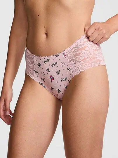 Pink No-show Cheeky Panty - Print