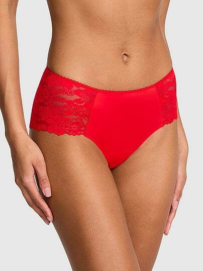 Pink No-show Cheeky Panty - Red