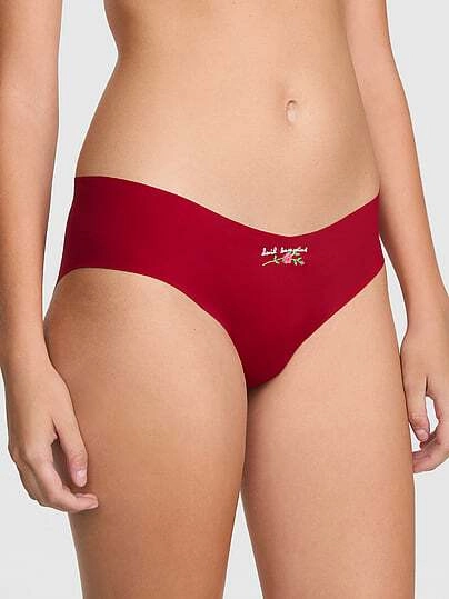 Pink No-show Cotton Cheeky Panty - Red