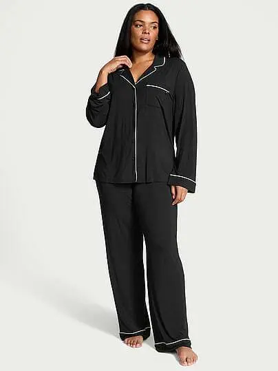 Victoria's Secret Sosoft Modal™ Ribbed Long Pajama Set - Black