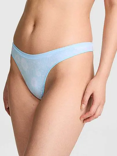 Pink Seamless Thong Panty - Blue