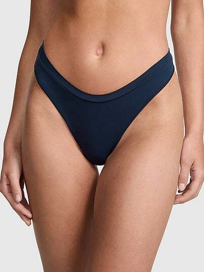 Pink Seamless High-leg Thong Panty - Blue