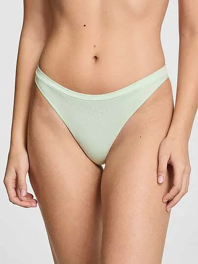 Pink Seamless High-leg Thong Panty - Green