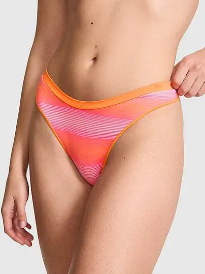 Pink Seamless High-leg Thong Panty - Orange