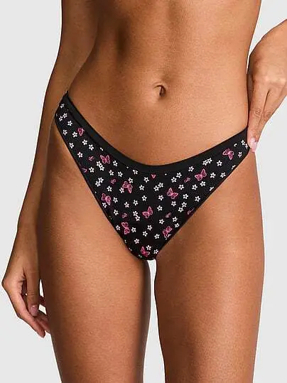 Pink Seamless High-leg Thong Panty - Print