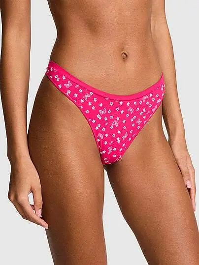 Pink Seamless Thong Panty - Print